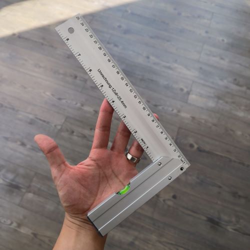 Escuadra regla fija L 90° herramientas acero inoxidable 8 pulgadas